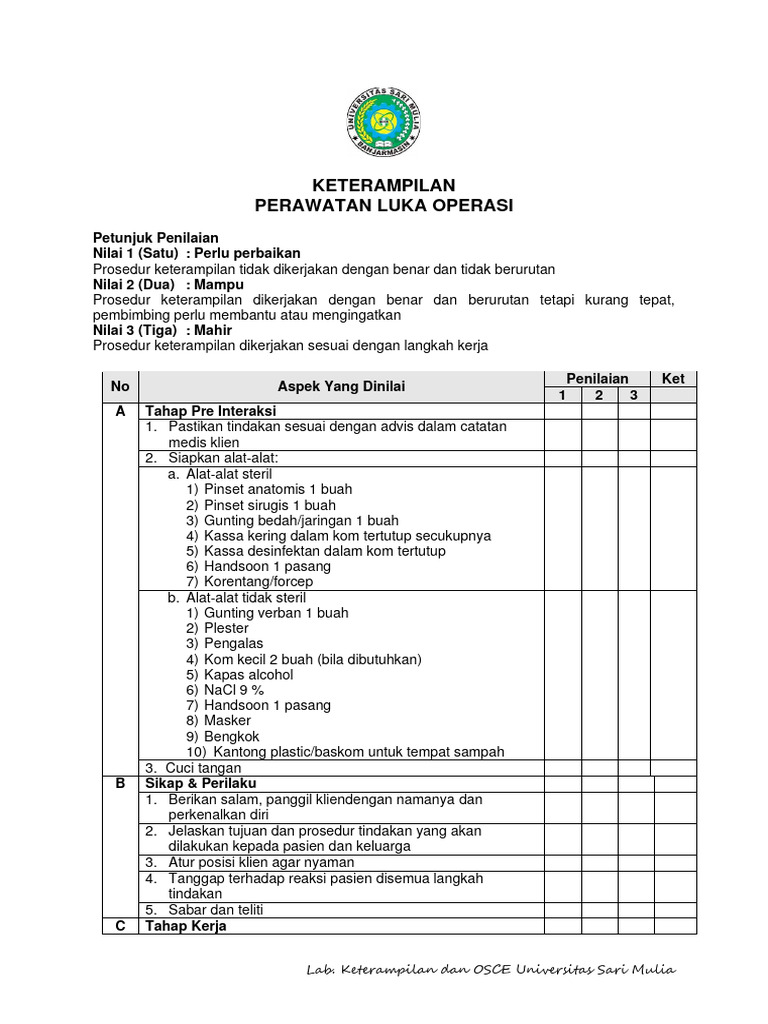Checklist Perawatan Luka | PDF | Sains & Matematika