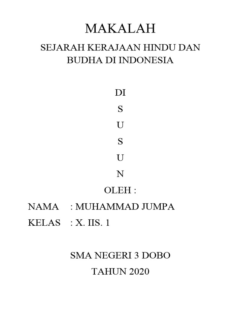 Makalah Sejarah Kerajaan Hindu Dan Budha Di Indonesia | PDF