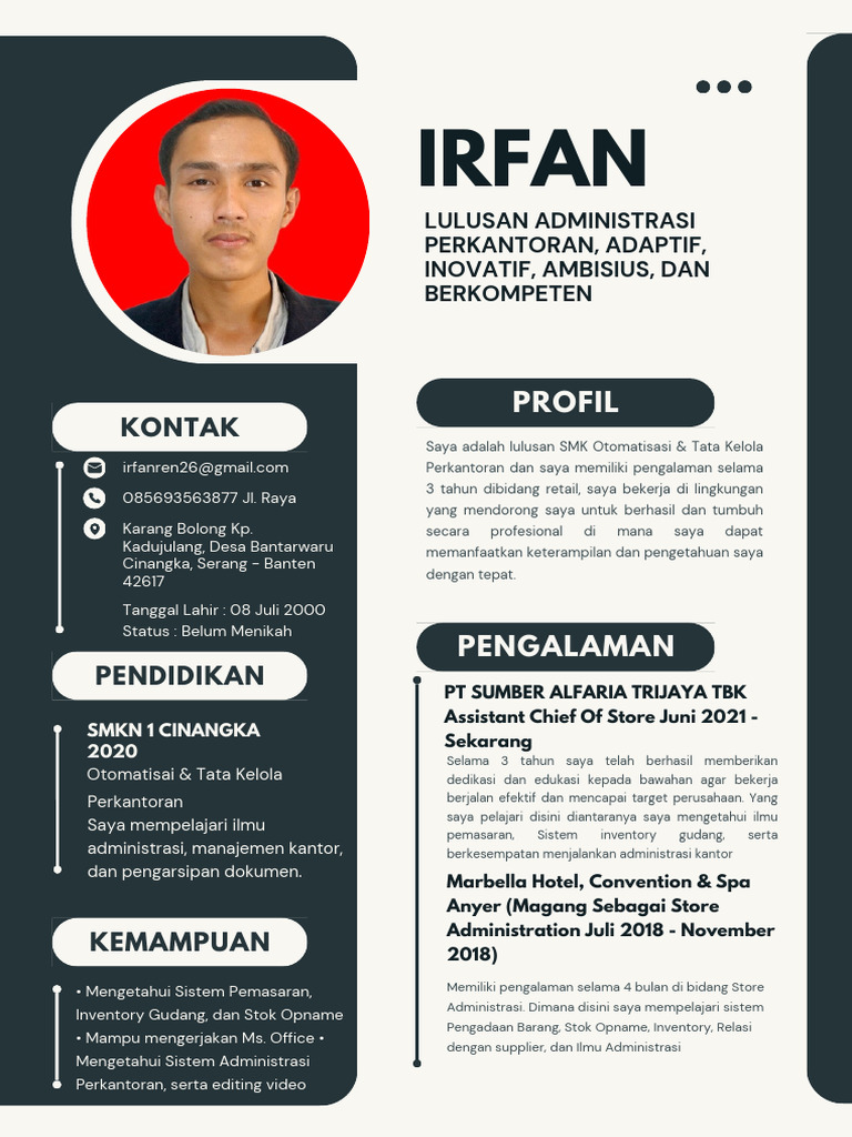 CV Irfan Terbaik | PDF