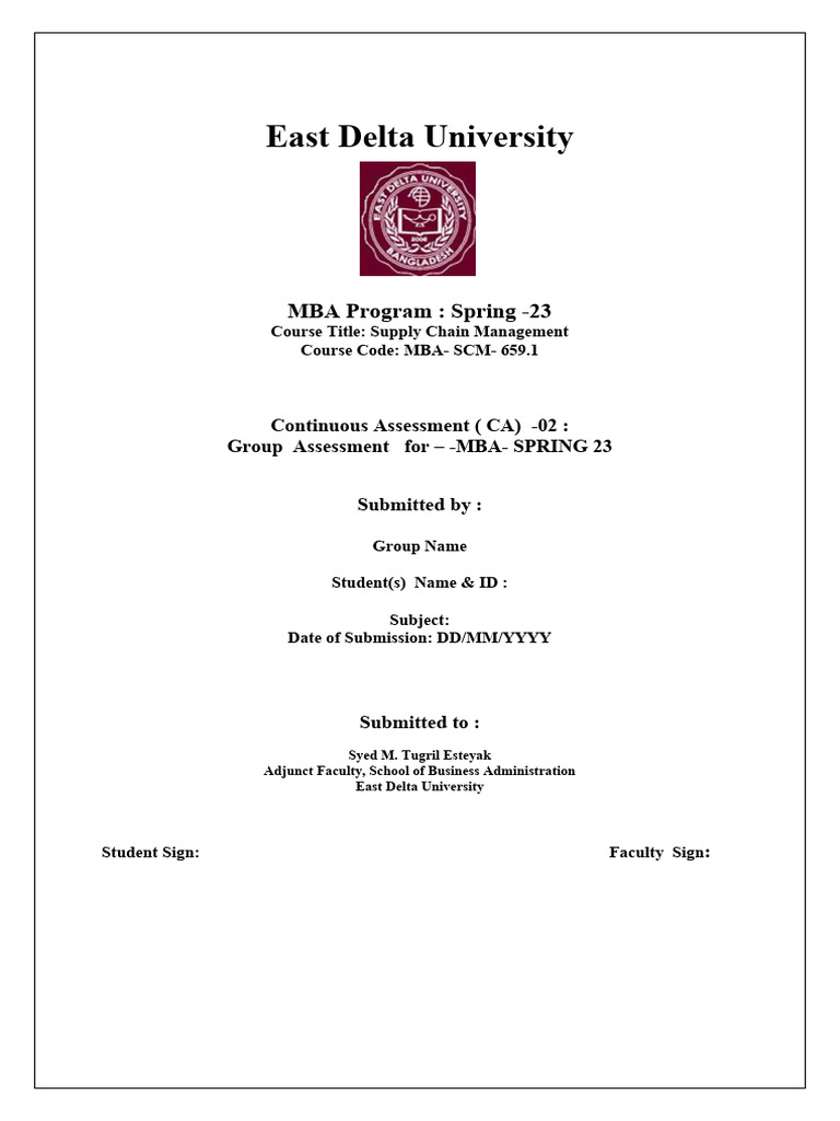 Assingment Front Page Format For Ca 02 Pdf Technology And Engineering 3353