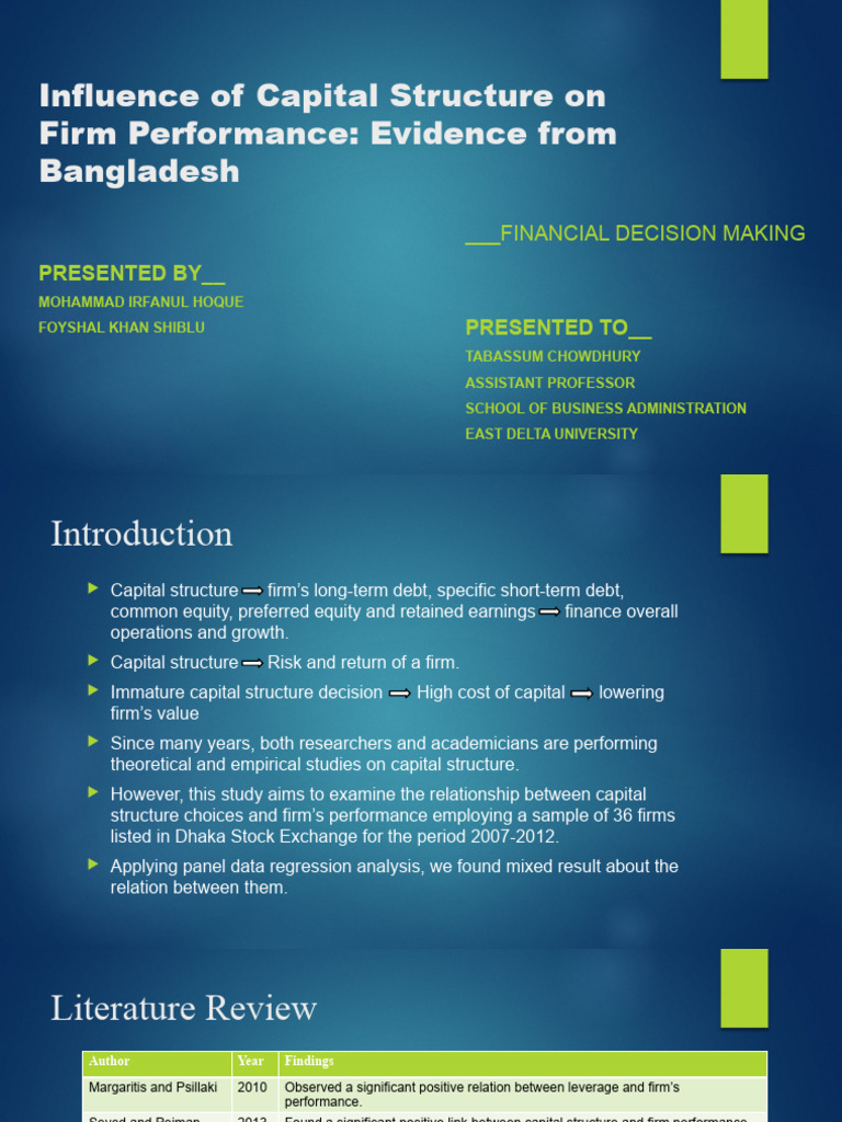 FDM Presentation | PDF | Capital Structure | Linear Regression