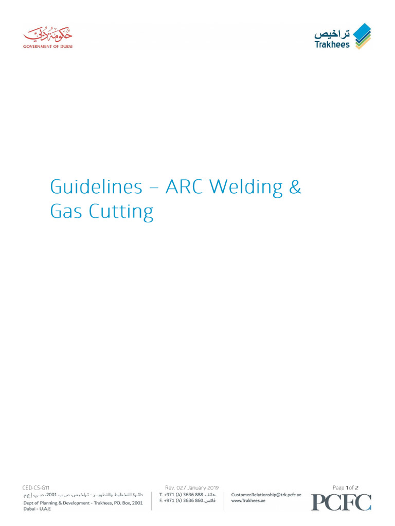 CED-CS-G11, Guidelines - Arc Welding and Gas Cutting, Rev. 01, Nov18 | PDF