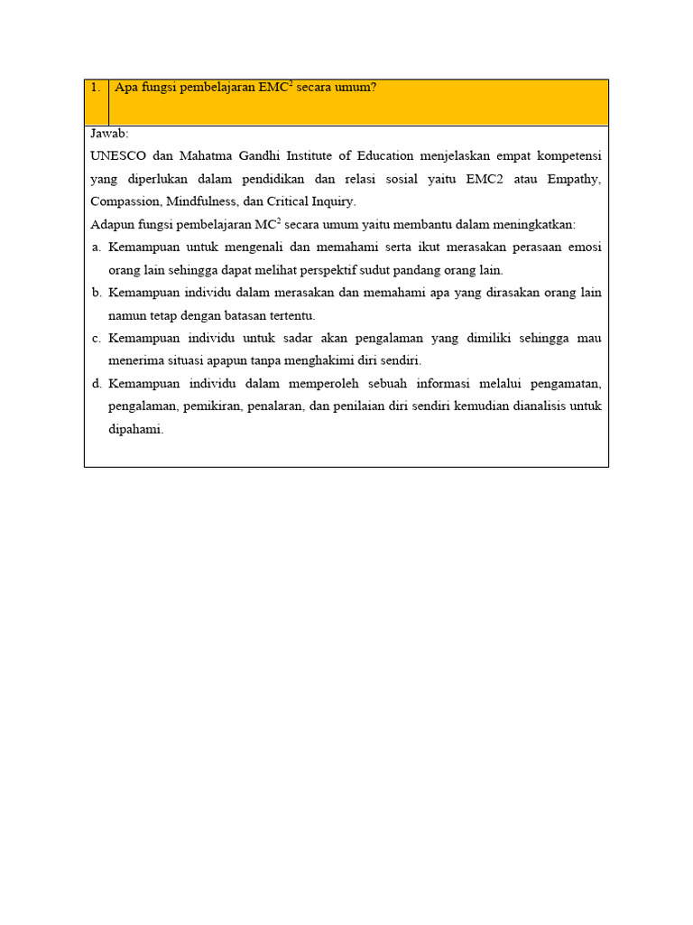 Apa Fungsi Pembelajaran EMC2 Secara Umum | PDF | Karier & Perkembangan