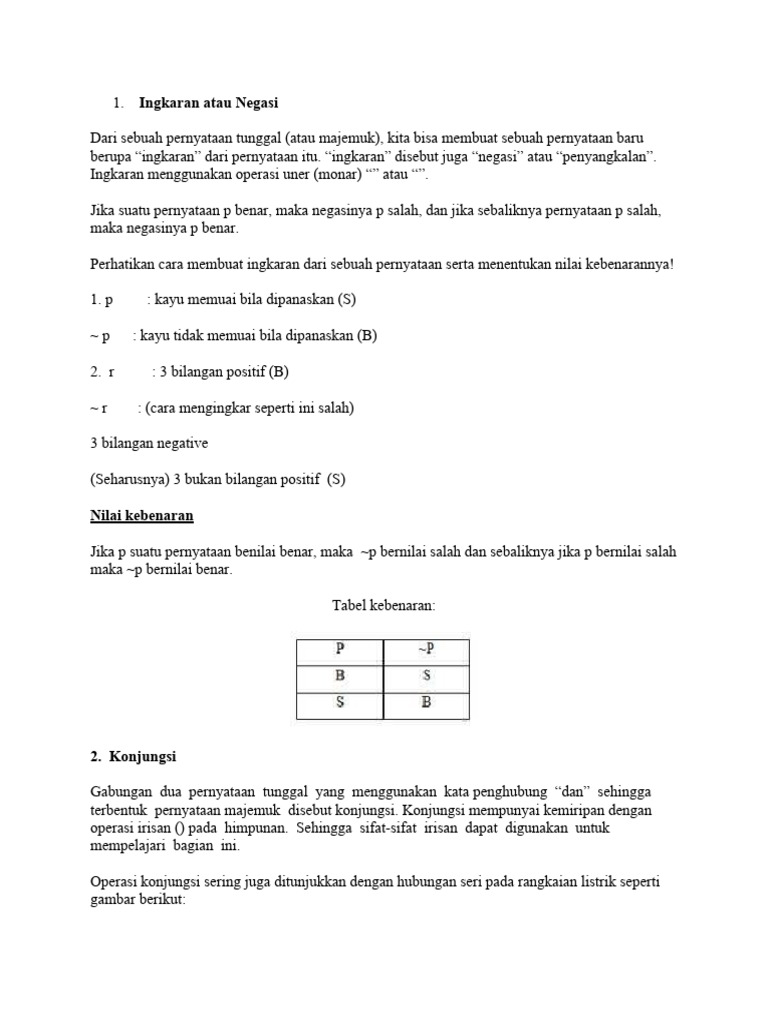 Ingkaran Atau Negasi | PDF | Seni & Disiplin Bahasa | Sains & Matematika