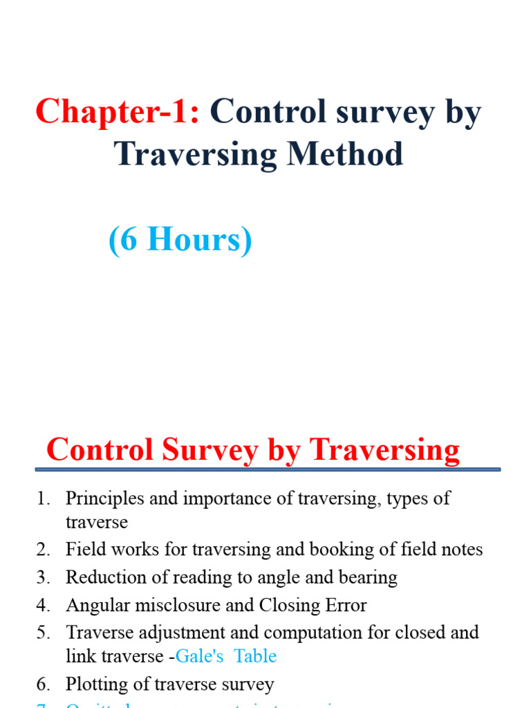 Chapter 1-Theodolite Traversing | PDF | Surveying | Geographical Technology