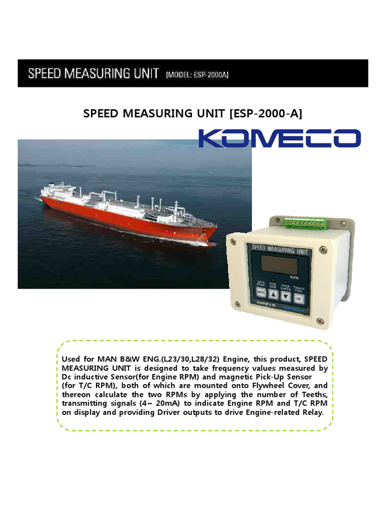 ESP 2000 Speed Measuring Unit Overview | PDF
