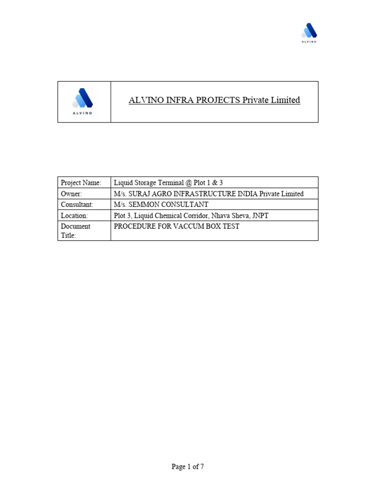 Vacuum Box Test Procedure Guide | PDF | Leak | Vacuum