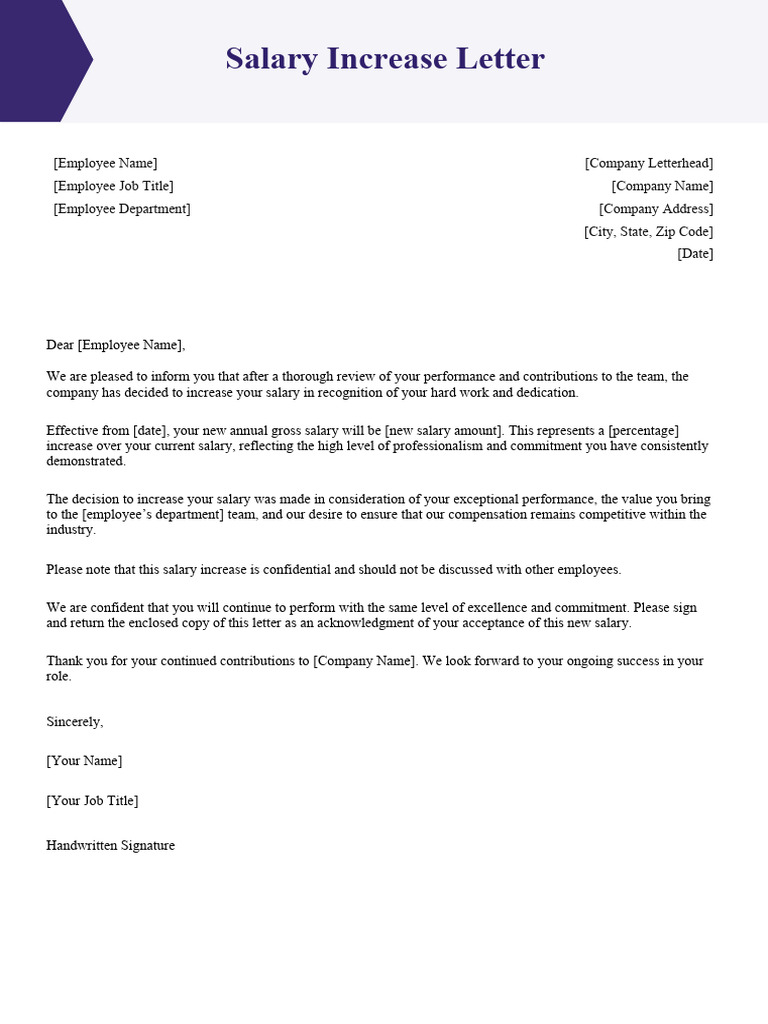 Salary Increase Letter | PDF | Career & Growth | Finance & Money Management