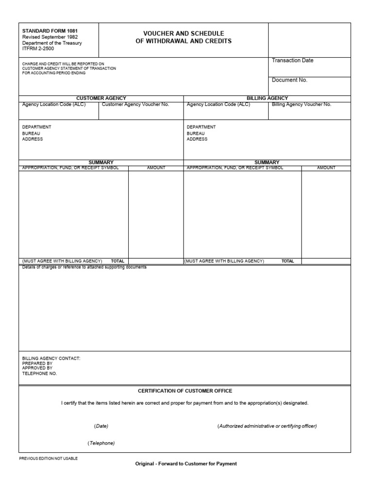 Standard Form 1081 | PDF