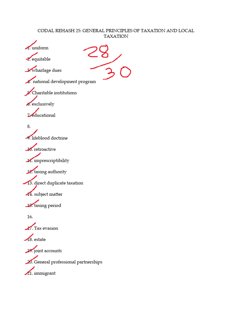 Codal Rehash 25 General Principles of Taxation and Local Taxation | PDF ...