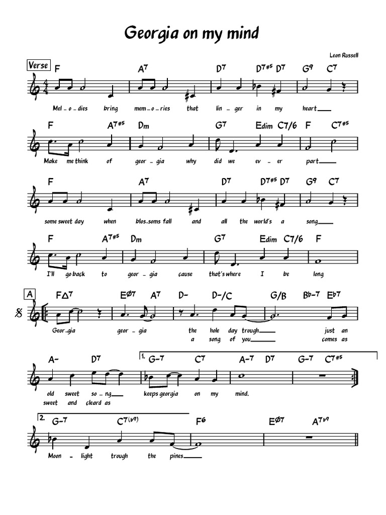 Georgia On My Mind | PDF