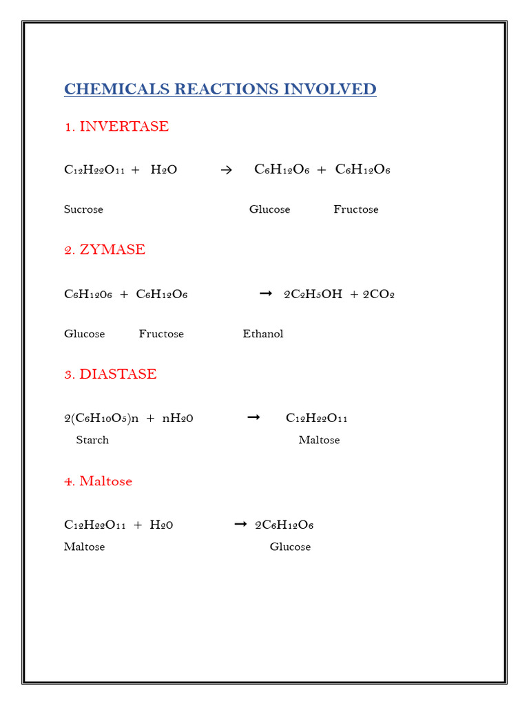 Chemicals Reactions Involved | PDF