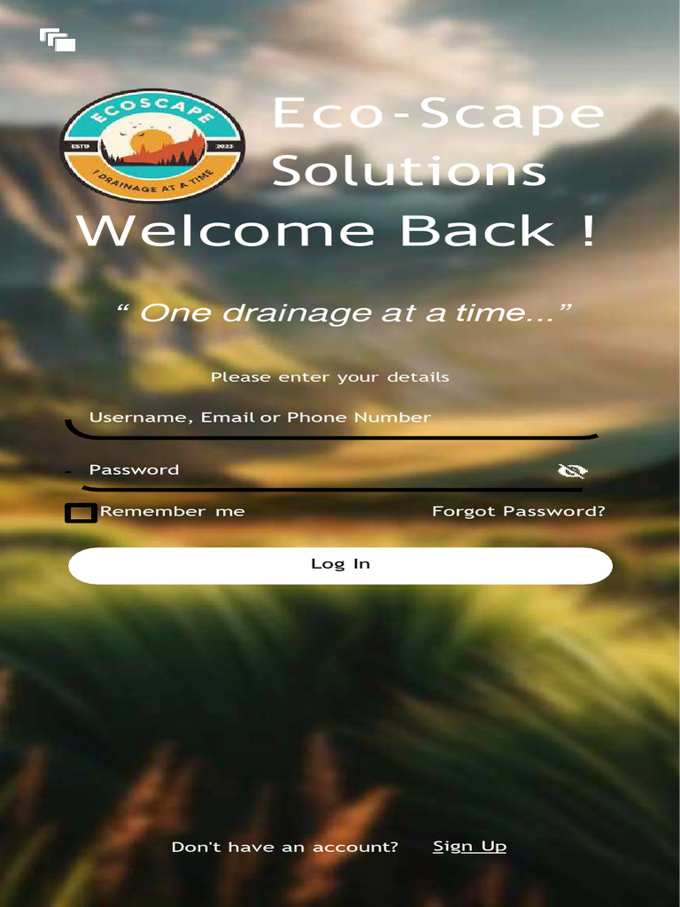 Eco-Scape Solutions User Login & Signup | PDF | Career & Growth ...