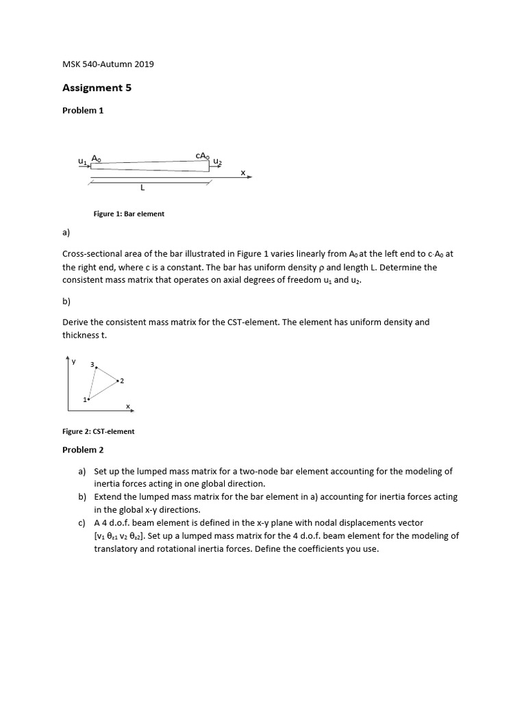 Assignment 5 | PDF | Matrix (Mathematics) | Finite Element Method