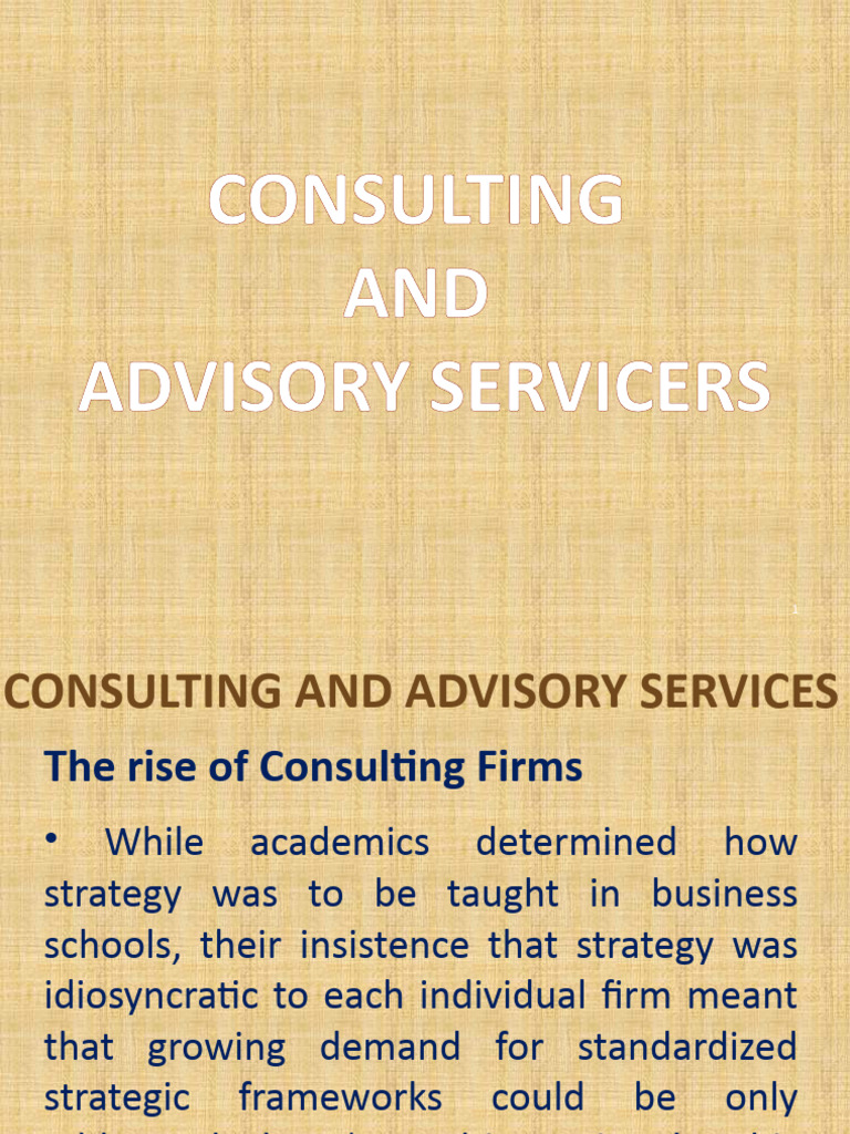 Consulting and Advisory Services Curriculum 1 | PDF | Consultant ...
