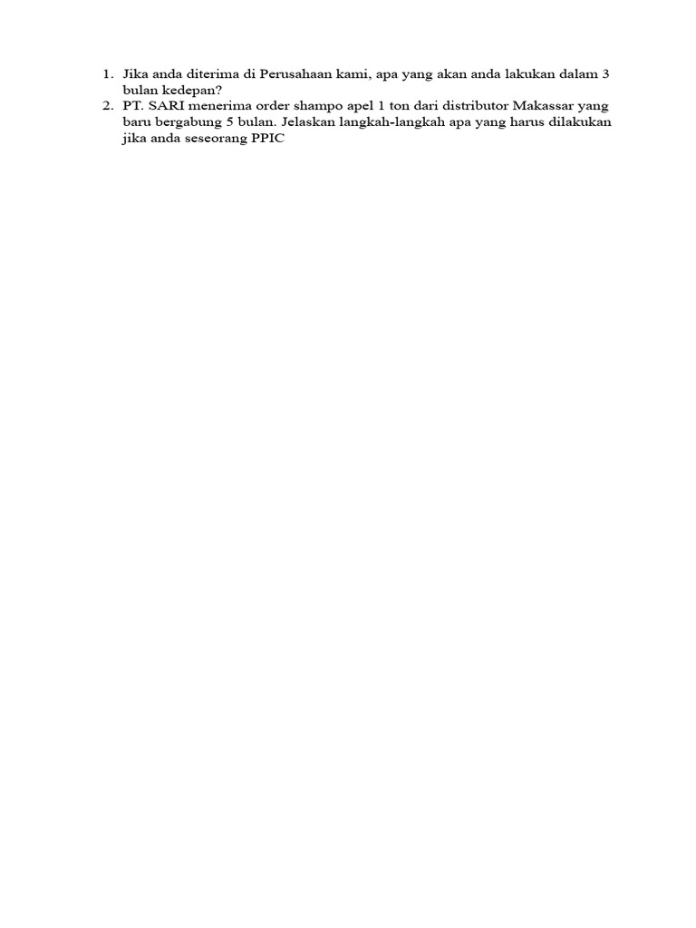 Soal Ppic | PDF | Bisnis