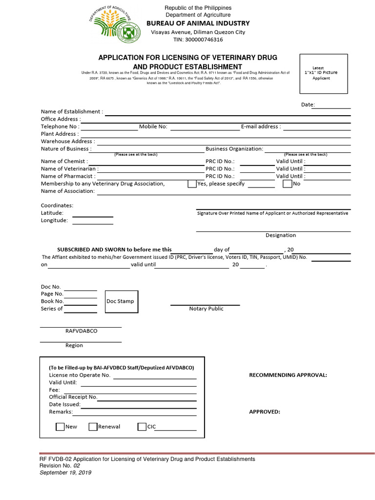 RF FVDB-02 Application For LTO VDAP | PDF