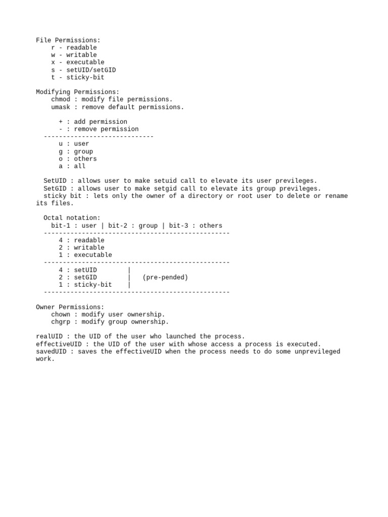 4.file Permissions | PDF | Computers