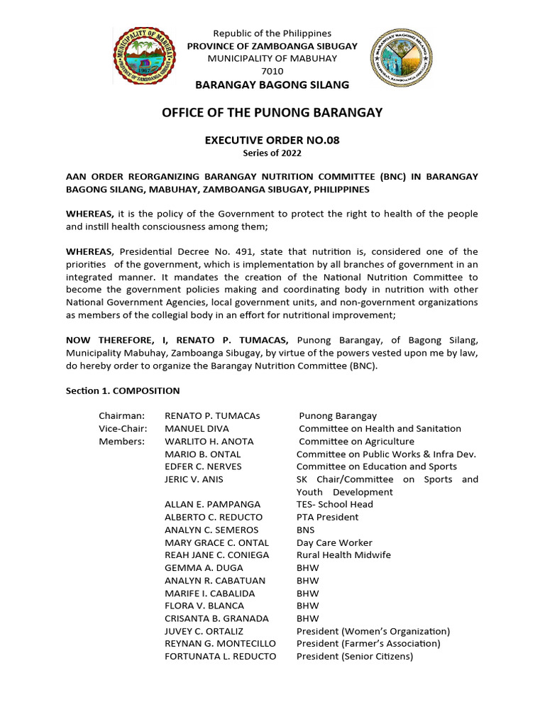 BHW EO | Download Free PDF | Government