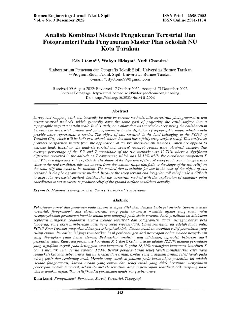 Metode Terestrial dan Fotogrametri untuk Pemetaan Topografi | PDF