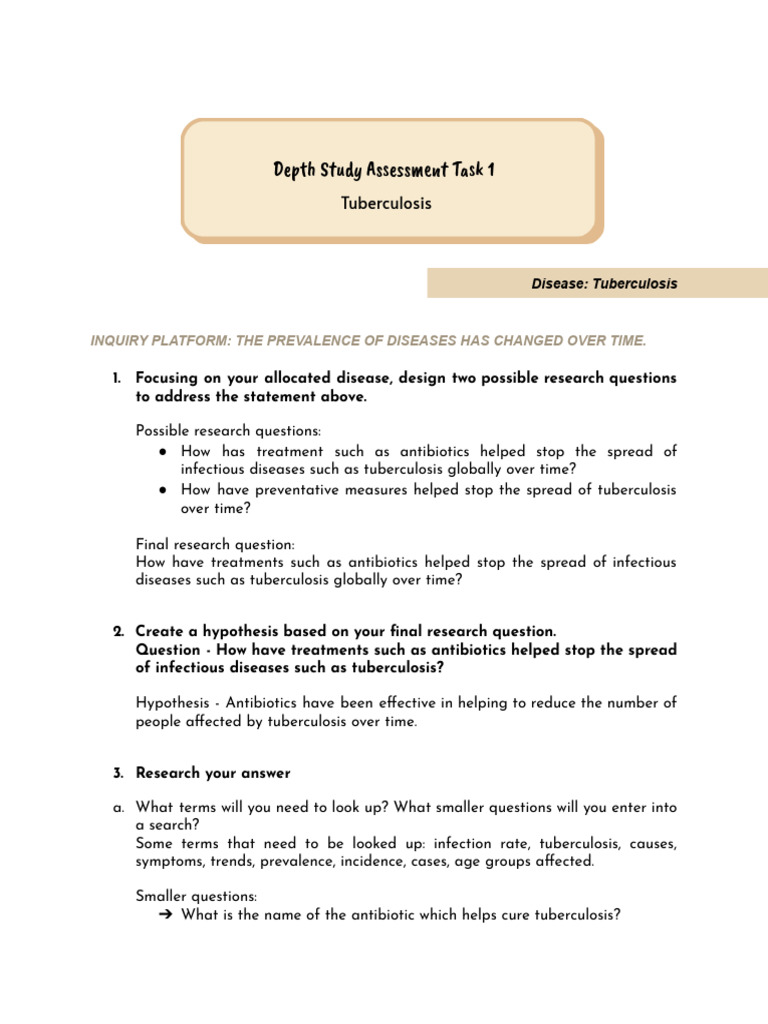 Biology Depth Study Infectious Diseases 62783d2f54e82 | PDF ...