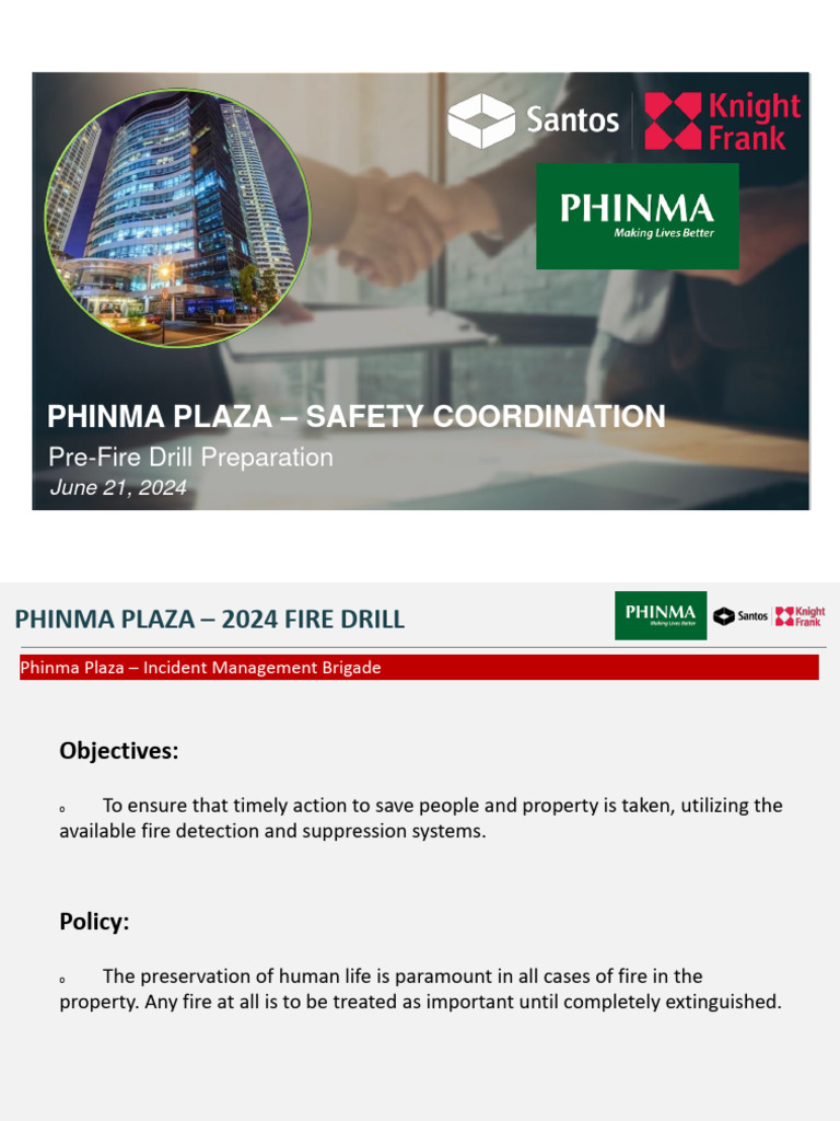 FIRE DRILL 2024 - (Fire Drill With Possible Fire) Phinma Plaza | PDF ...
