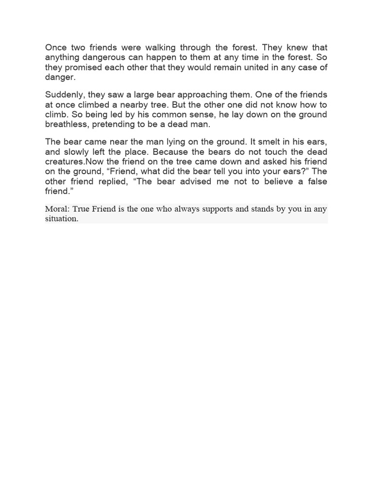 Once Two Friends Were Walking Through The Forest | PDF | Religion ...