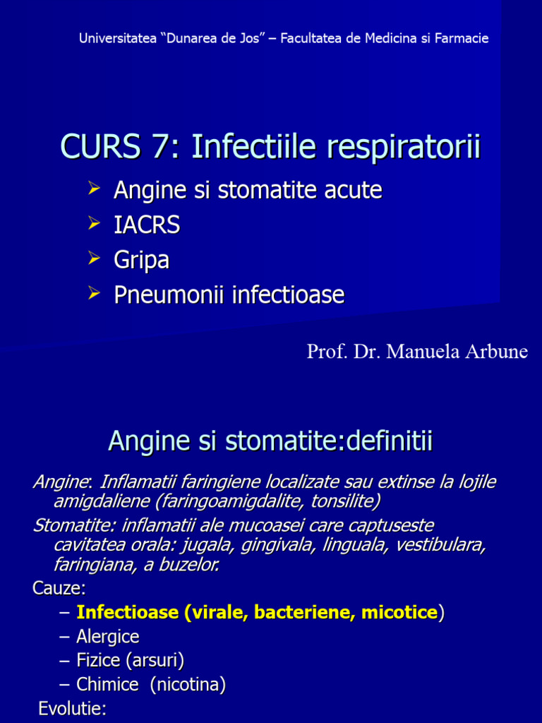 Curs 7-AM-2020-Infectii Respiratori | PDF