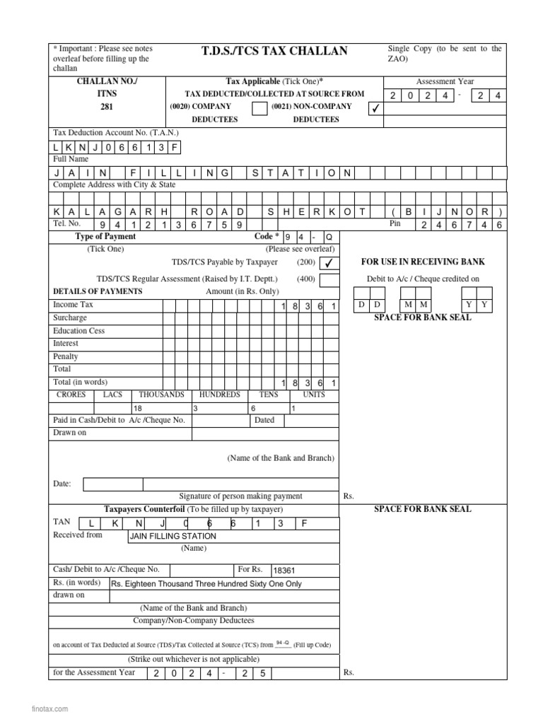 JN Fil Stn. SK TDS CH 94Q May 23 | PDF | Cheque | Public Finance
