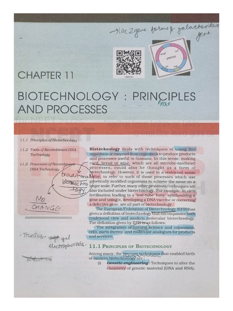 Biotechnology - Principles and Processes | PDF