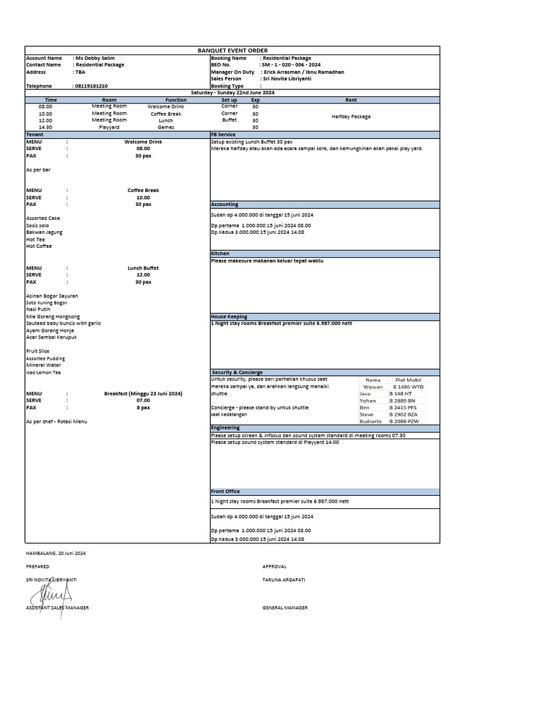 Beo MS Debby 22 Juni 2024 | PDF | Cuisine | Asian Cuisine
