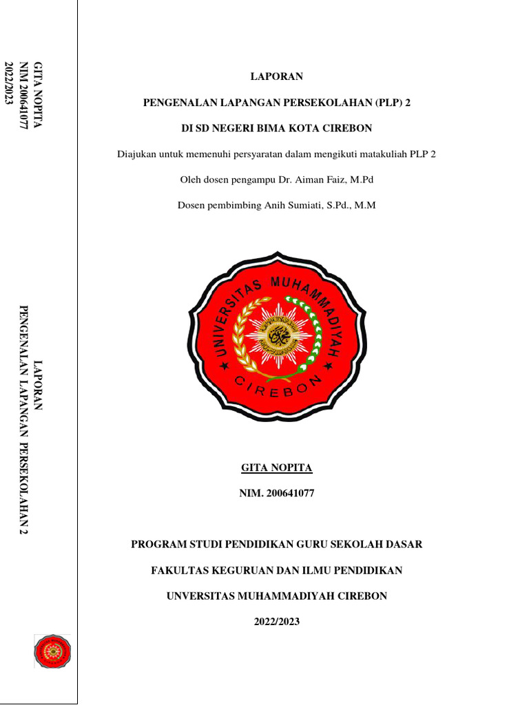 Laporan PLP 2 di SDN Bima Cirebon | PDF | Karier & Perkembangan