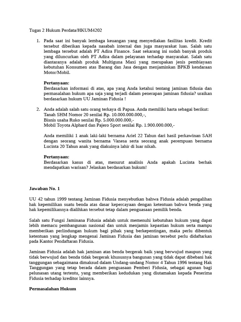 Tugas 2 Hukum Perdata. | PDF