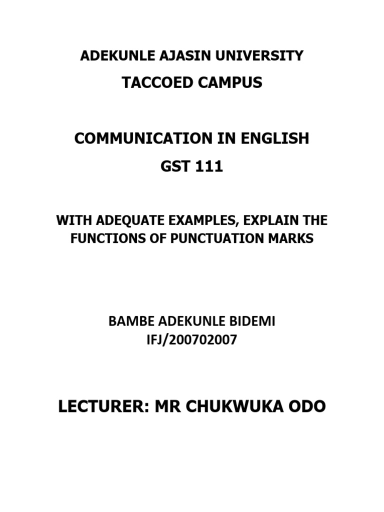 Taccoed Campus: Adekunle Ajasin University | Download Free PDF ...
