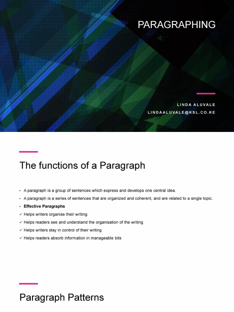 Week 5 - Paragraphing | PDF