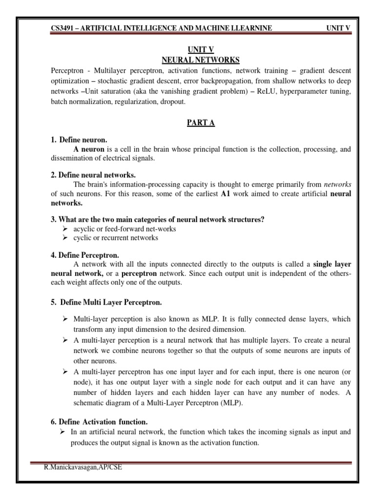 Cs3491-Artificial Intelligence and Machine Learning-1221091049-Unit 5 Aiml | PDF | Artificial ...
