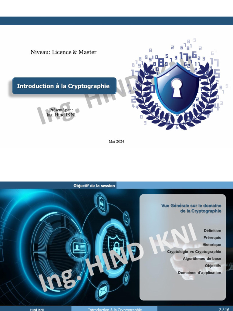 [Hind IKNI]__Introduction à la Cryptographie_240515_131809 | PDF