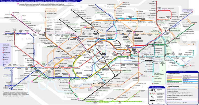 London Underground Overground DLR Crossrail Map Zone | PDF | Rapid Transit | Rail Infrastructure