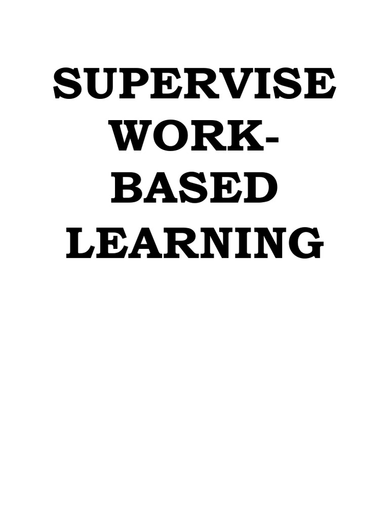 Supervised Work Based Learning | PDF | Compost | Learning
