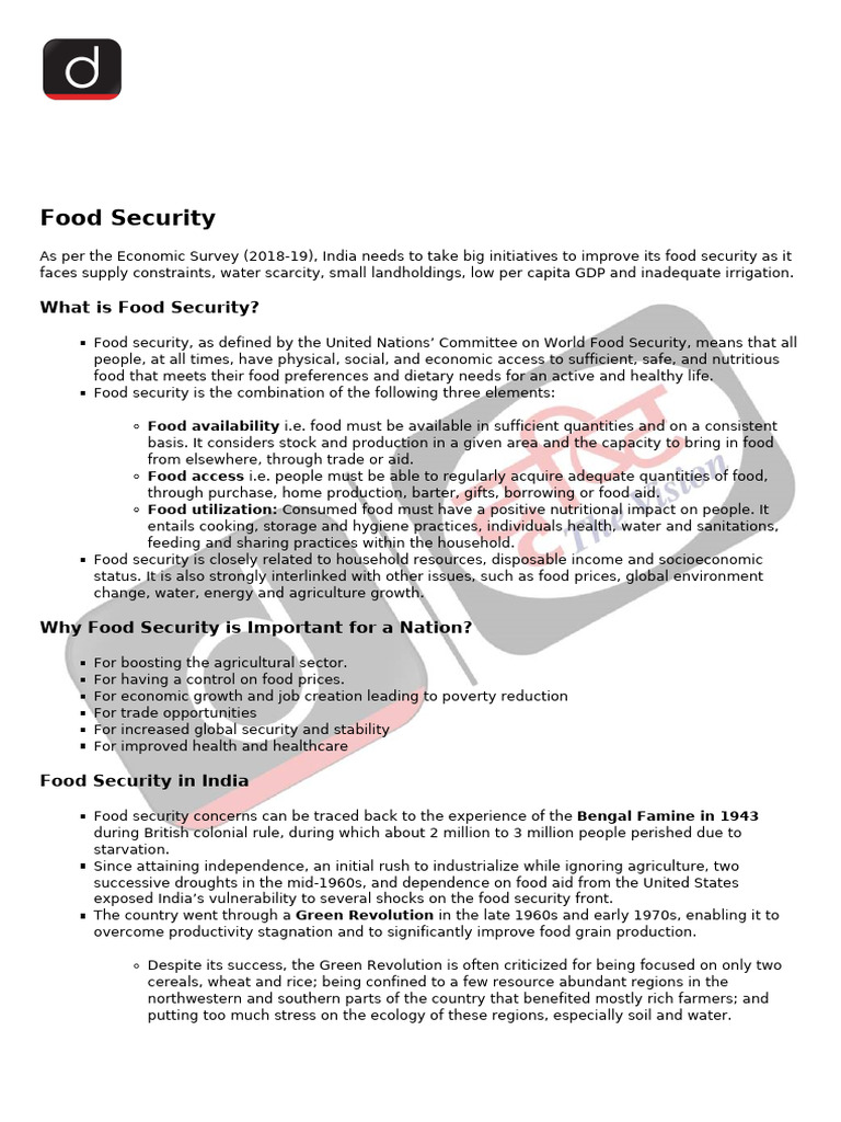 Food Security | Download Free PDF | Food Security | Agriculture