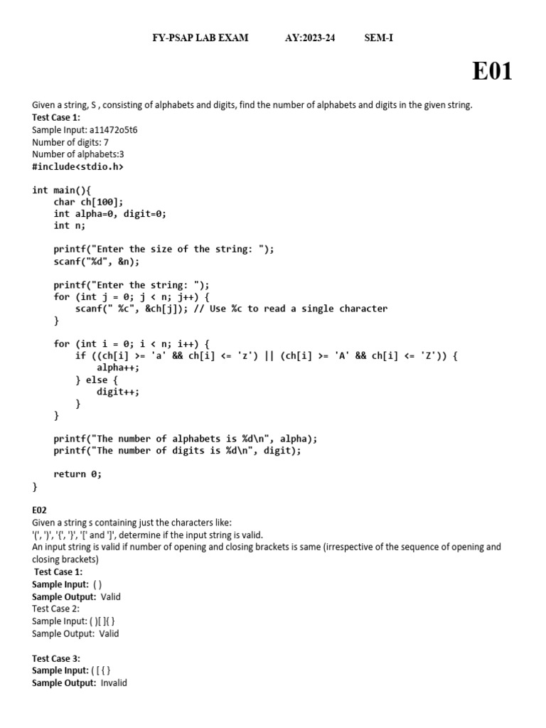 Pasap Important Questions | PDF | Integer (Computer Science) | Matrix (Mathematics)
