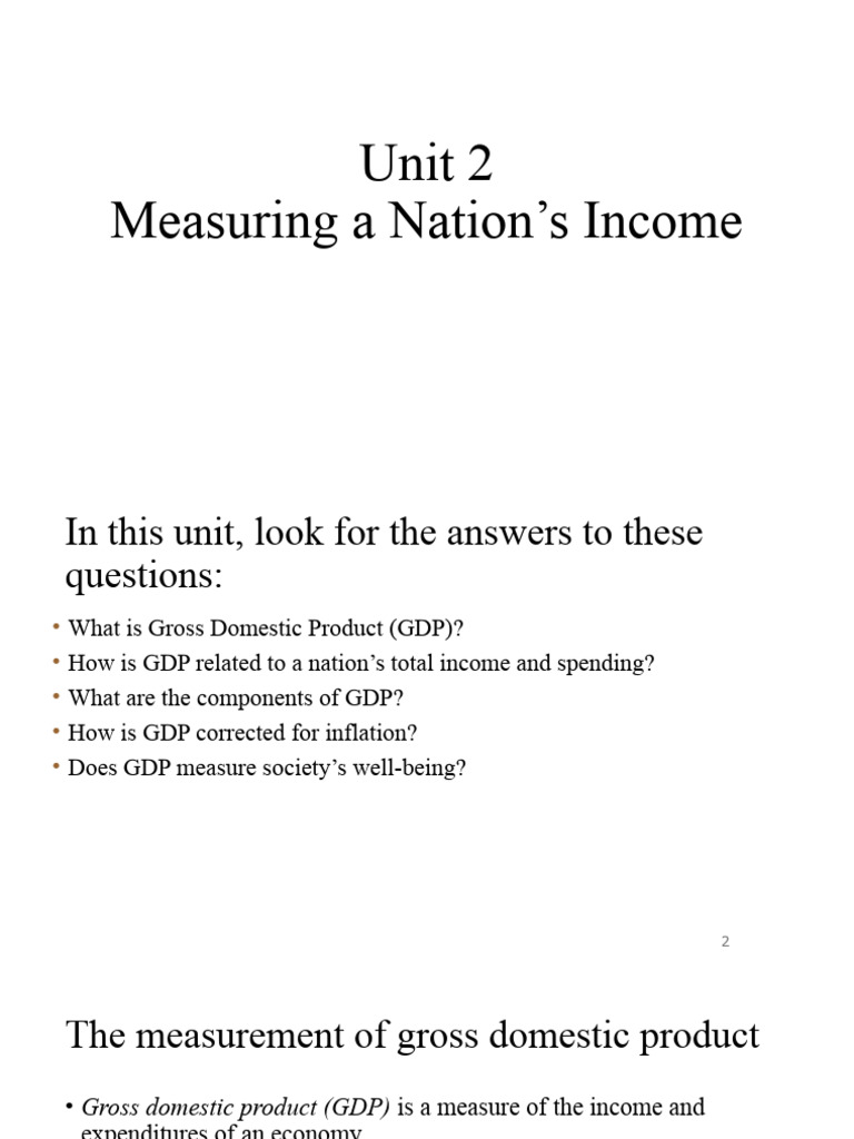 Unit 2 Measuring A Nations Income | PDF | Gross Domestic Product ...