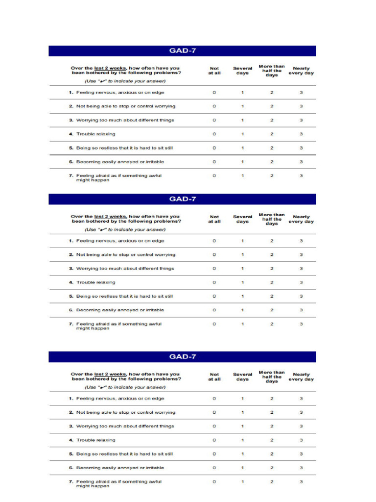 GAD Scale 4 | PDF