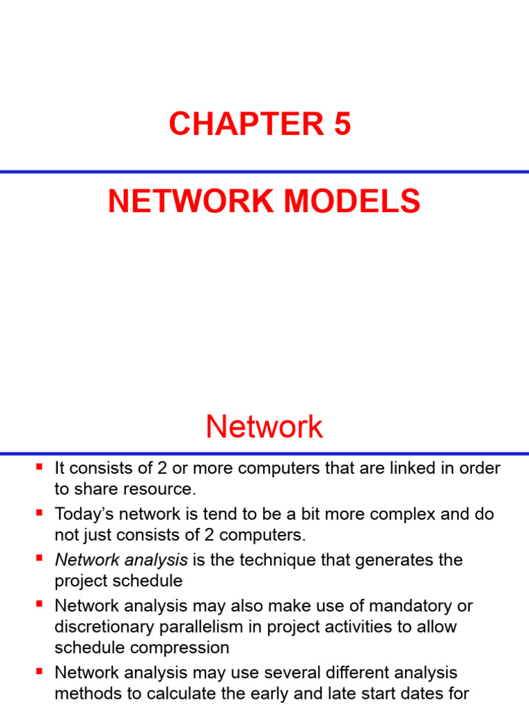 Chapter 5 Network Models | PDF | Computer Engineering | Applied Mathematics