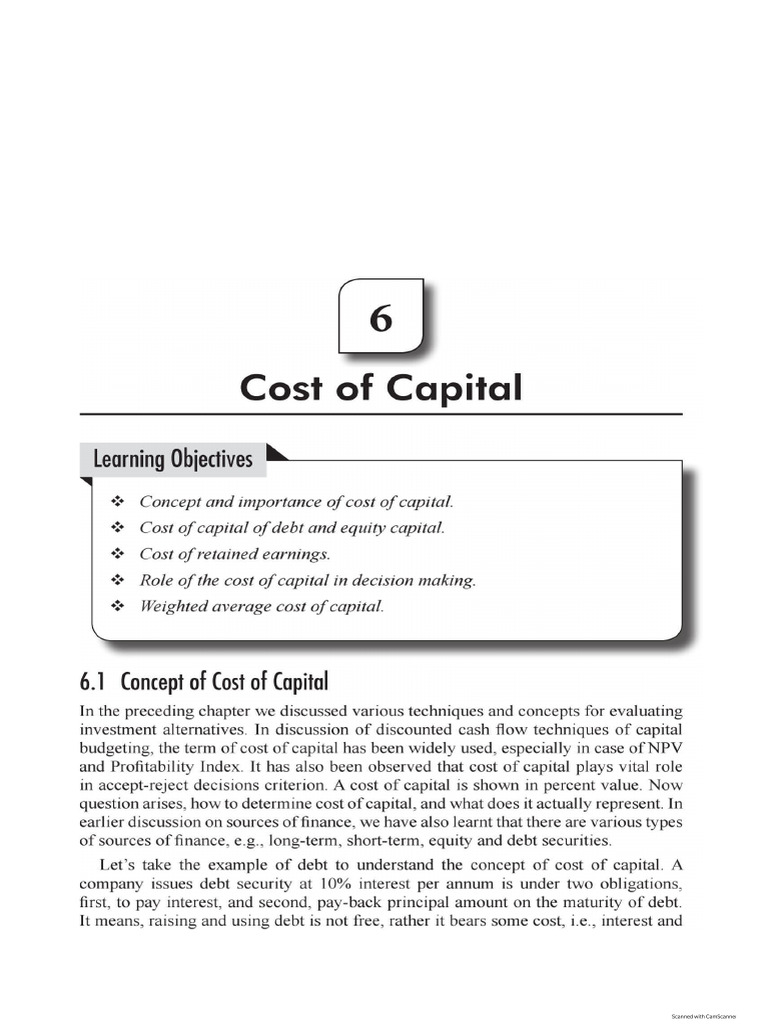 BMS - Cost of Capital | PDF