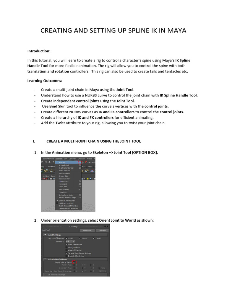 Spline IK Rigging in Maya Tutorial | PDF | Technology & Engineering