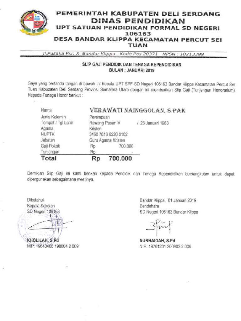 Slip Gaji 2019 Vera | PDF