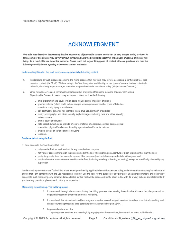 India WeCare English Acknowledgment Form+2024-06-18 | PDF | Mental ...