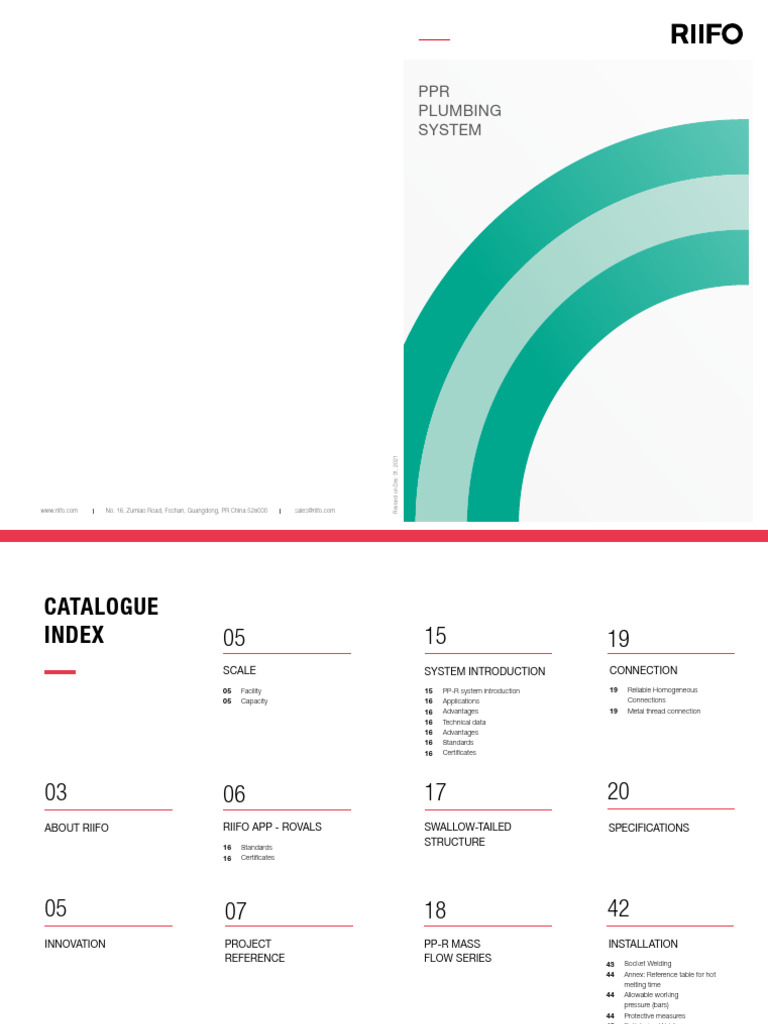 Riifo PPR Plumbing System | PDF | Pipe (Fluid Conveyance) | Water