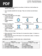 Biconvex and Biconcave Lens Overview | PDF